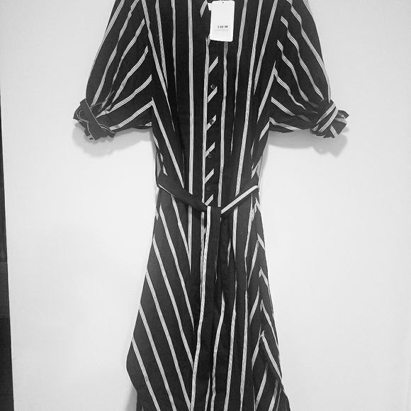 Zara | Dresses | Zara Asymmetrical Strip Dress | Poshmark